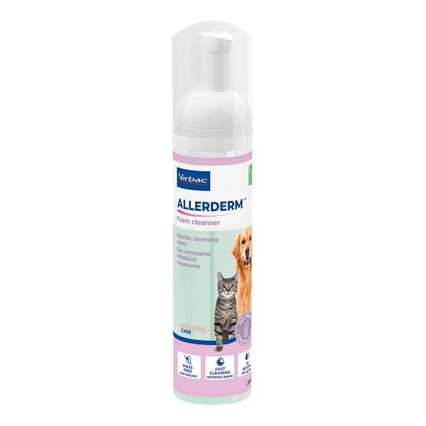 Allerderm Foam Shampoing Chien Chat mousse sans rinçage | Virbac